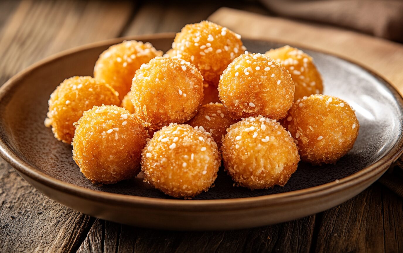 Sweet Mung Bean Rice Balls - SoyRice Kitchen