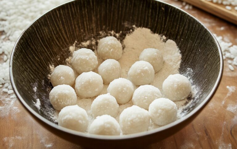 Sweet Mung Bean Rice Balls - SoyRice Kitchen