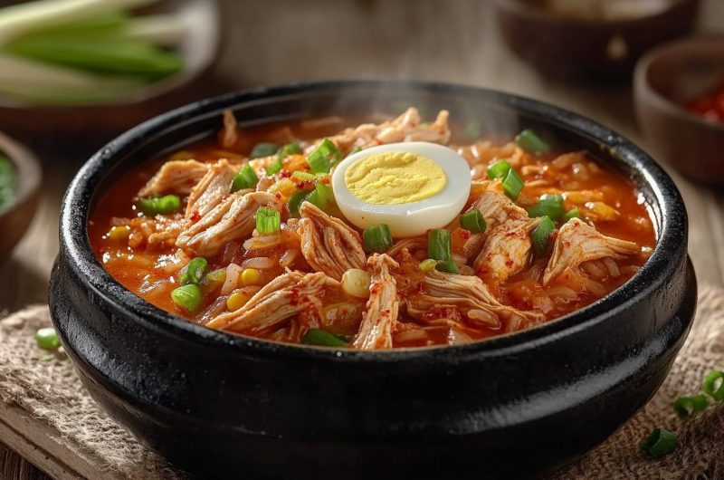 Korean Chicken Rice Noodle Soup - SoyRice Kitchen