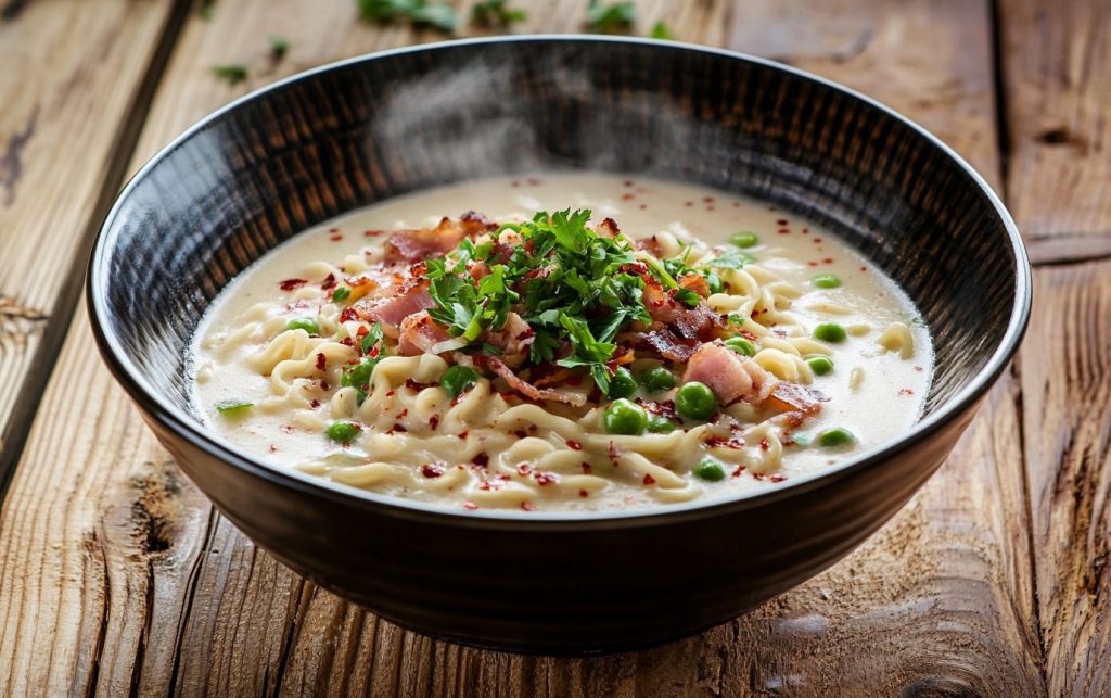 Easy Creamy Pancetta Ramen - SoyRice Kitchen
