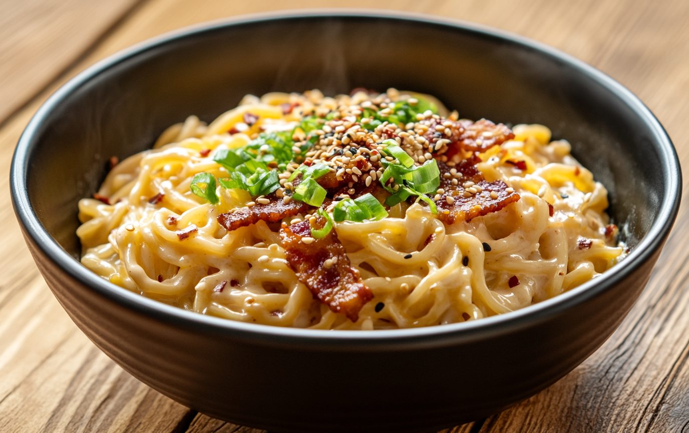 Ramen Carbonara - SoyRice Kitchen