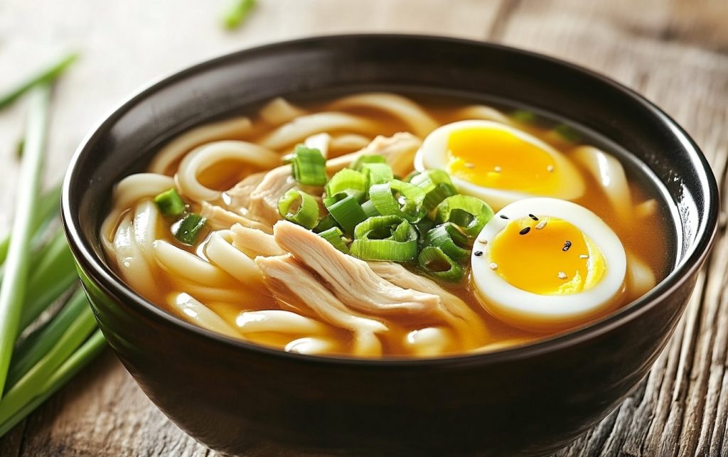 Spiced Chicken Udon Soup - SoyRice Kitchen