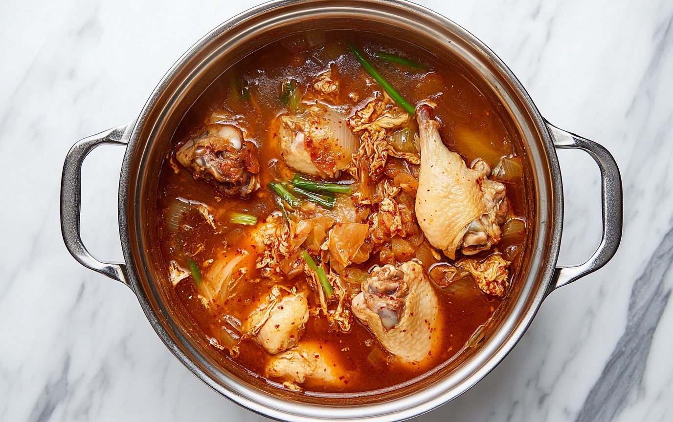 Korean Fire Chicken Noodle Soup - SoyRice Kitchen