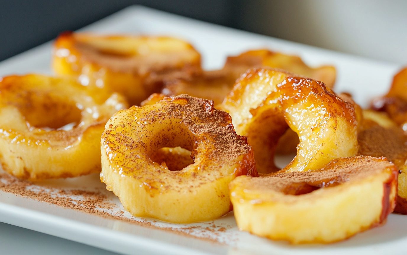 Cinnamon Roasted Apple Rings - SoyRice Kitchen
