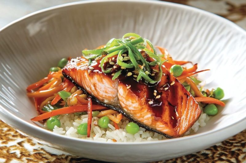 Sticky Salmon Rice Bowl - SoyRice Kitchen
