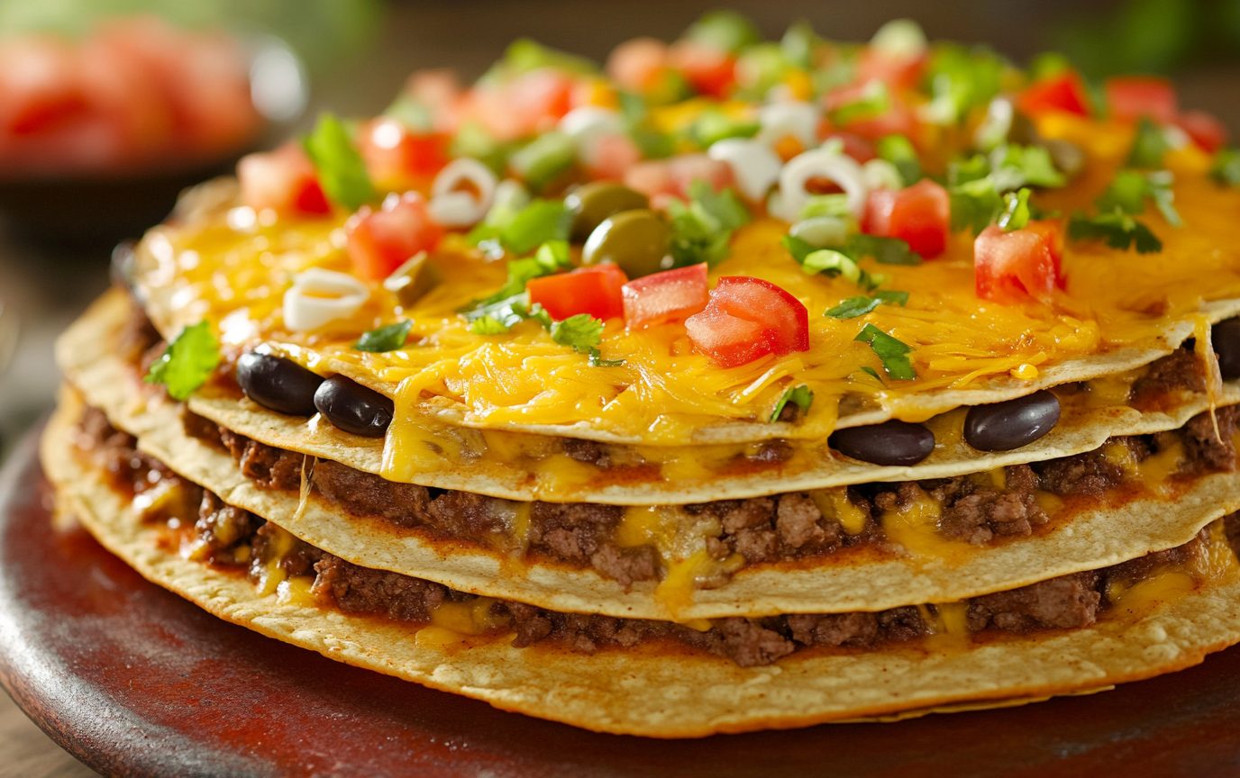 Cheesy Taco Flatbread - SoyRice Kitchen