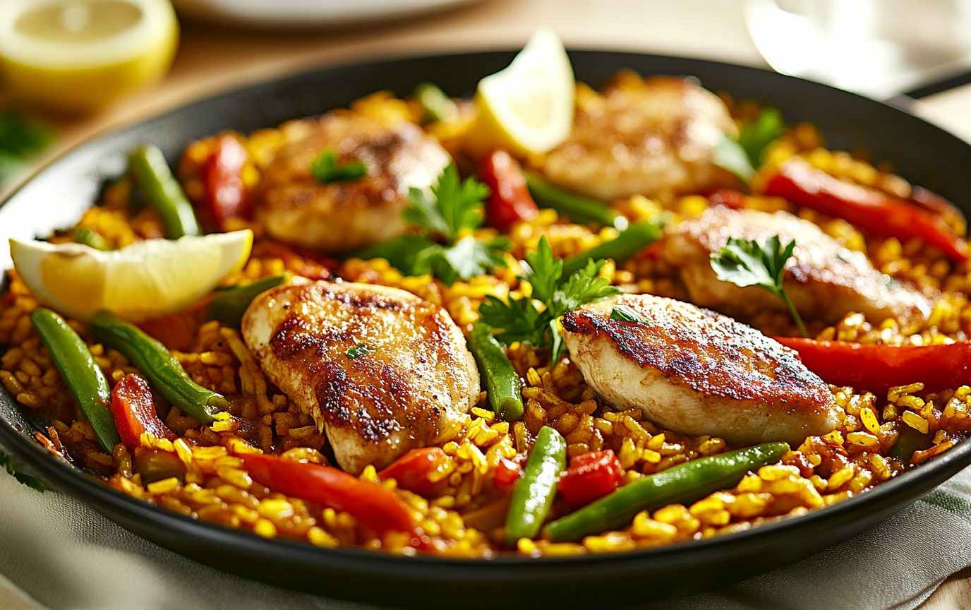Rustic Chicken Paella - SoyRice Kitchen