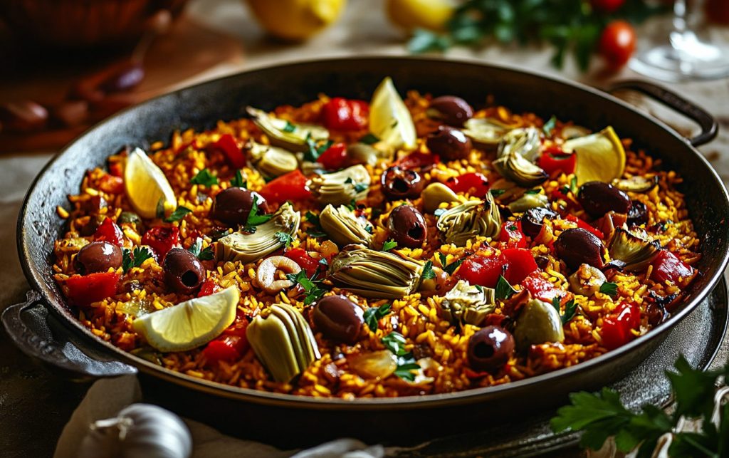 Simple Veggie Paella - SoyRice Kitchen
