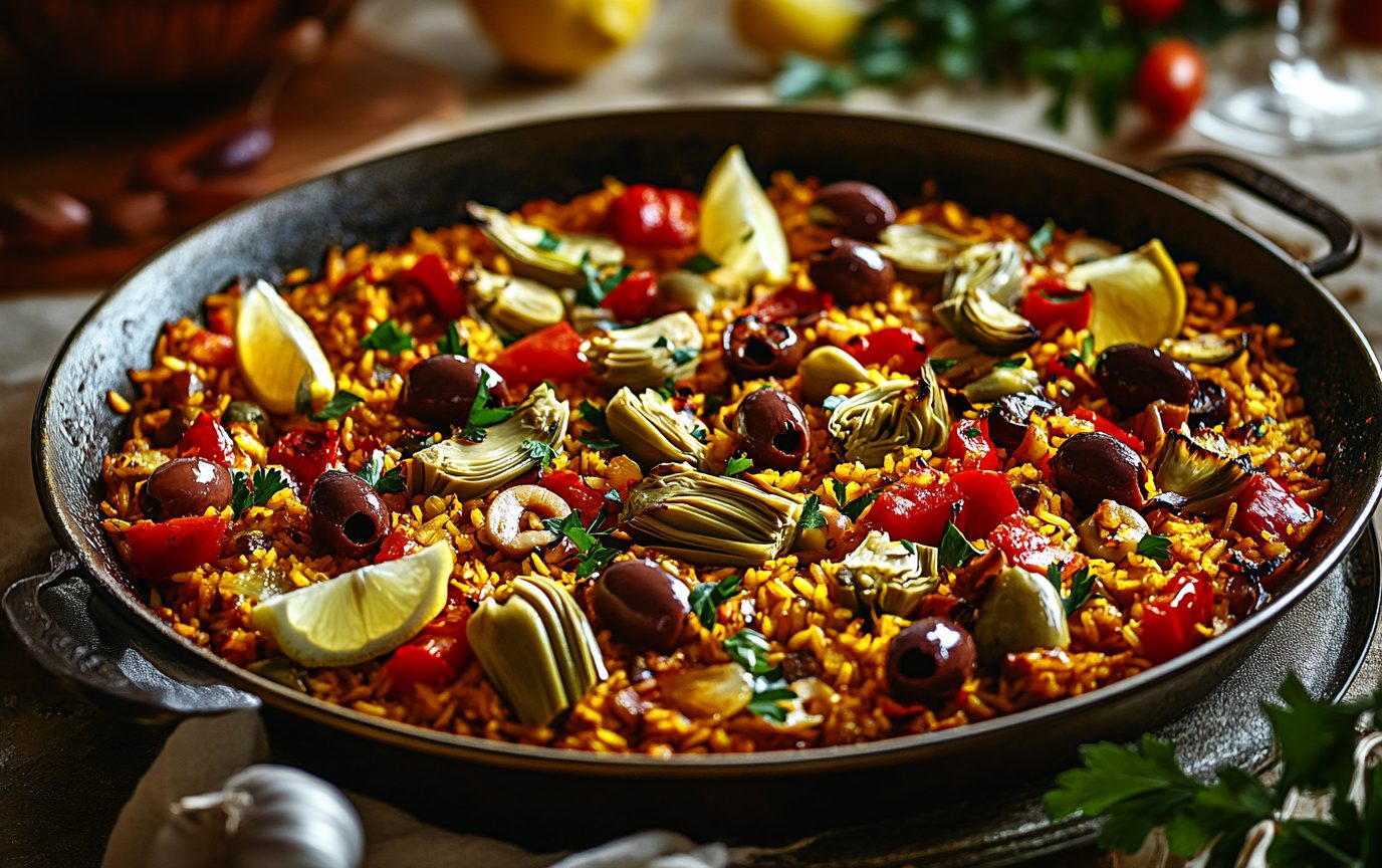 Simple Veggie Paella - SoyRice Kitchen