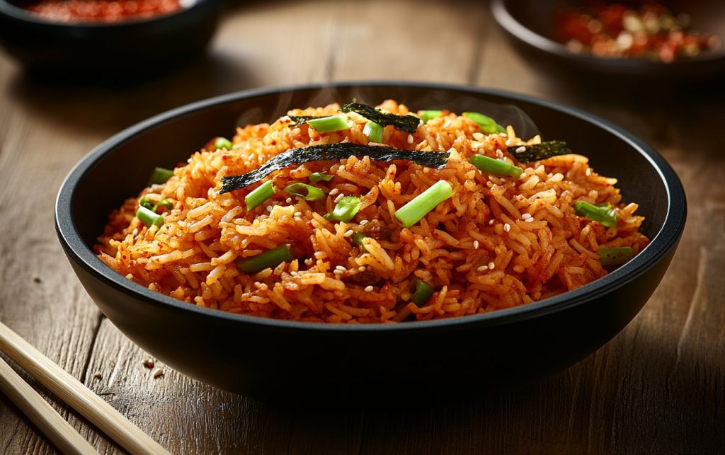 Spicy Kimchi Rice Stir-Fry - SoyRice Kitchen