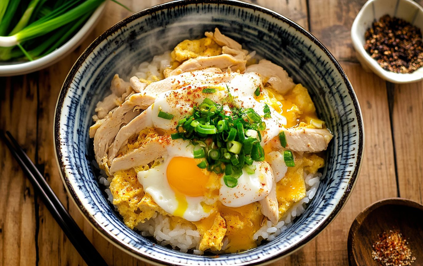 Easy Chicken Egg Rice Bowl - SoyRice Kitchen