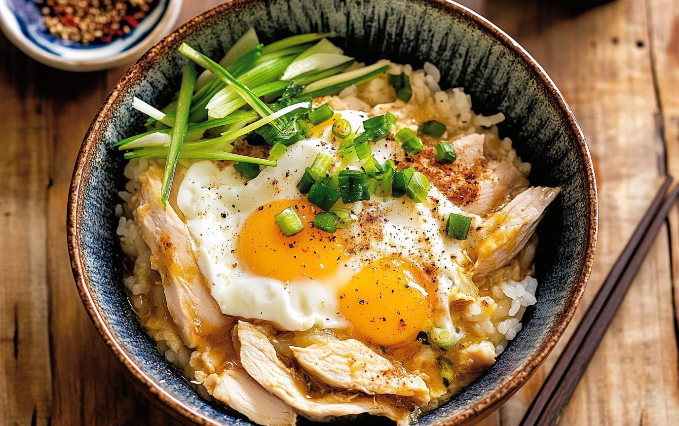 Easy Chicken Egg Rice Bowl - SoyRice Kitchen