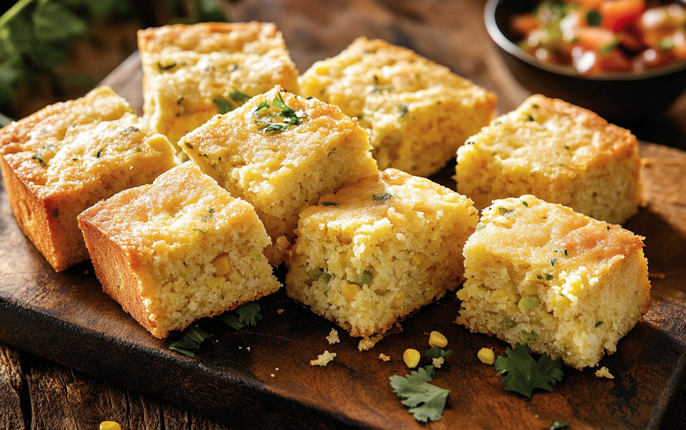 Southwest Cornbread Squares - SoyRice Kitchen