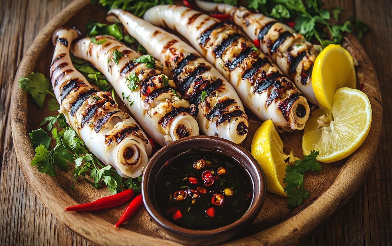 Stuffed Grilled Squid - SoyRice Kitchen