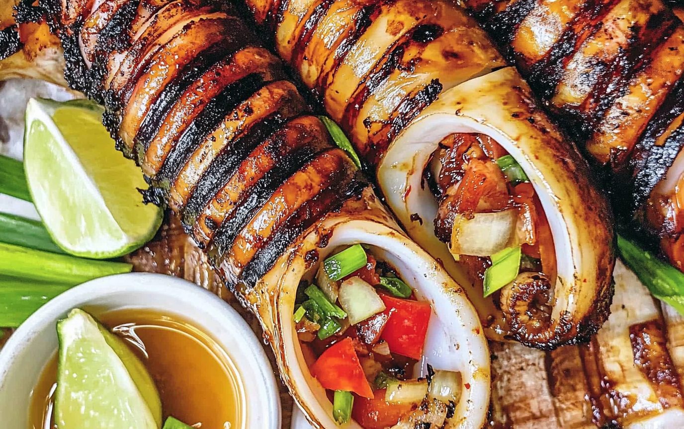 Easy Savory Stuffed Squid - SoyRice Kitchen