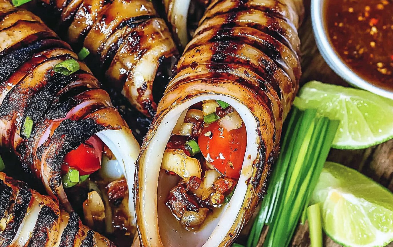 Easy Savory Stuffed Squid - SoyRice Kitchen
