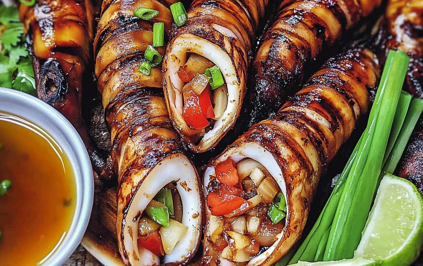 Easy Savory Stuffed Squid - SoyRice Kitchen