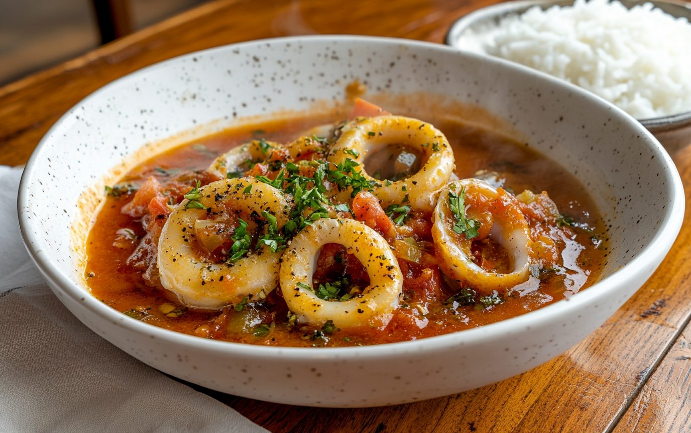 Squid in Tangy Tomato Broth - SoyRice Kitchen