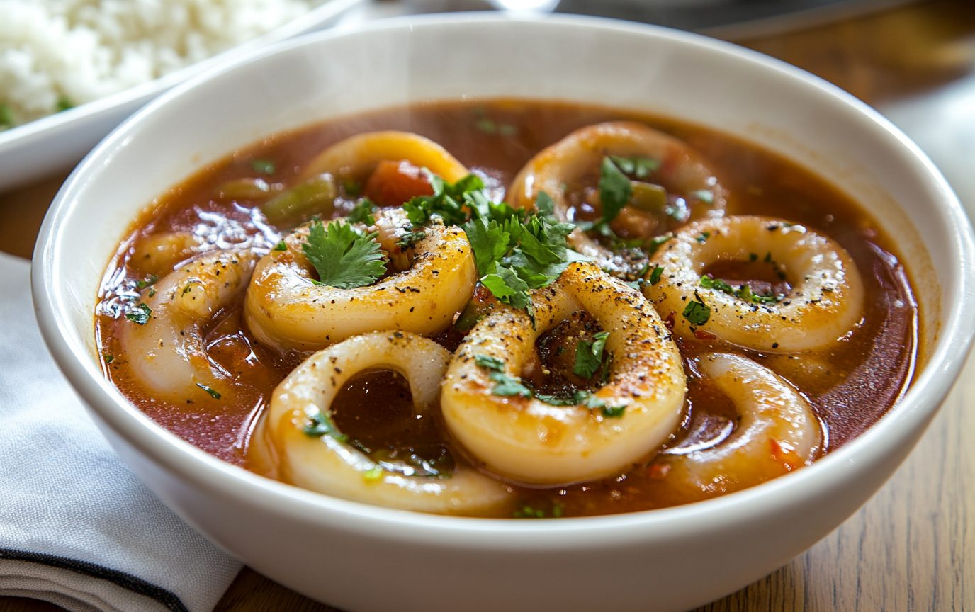 Squid in Tangy Tomato Broth - SoyRice Kitchen