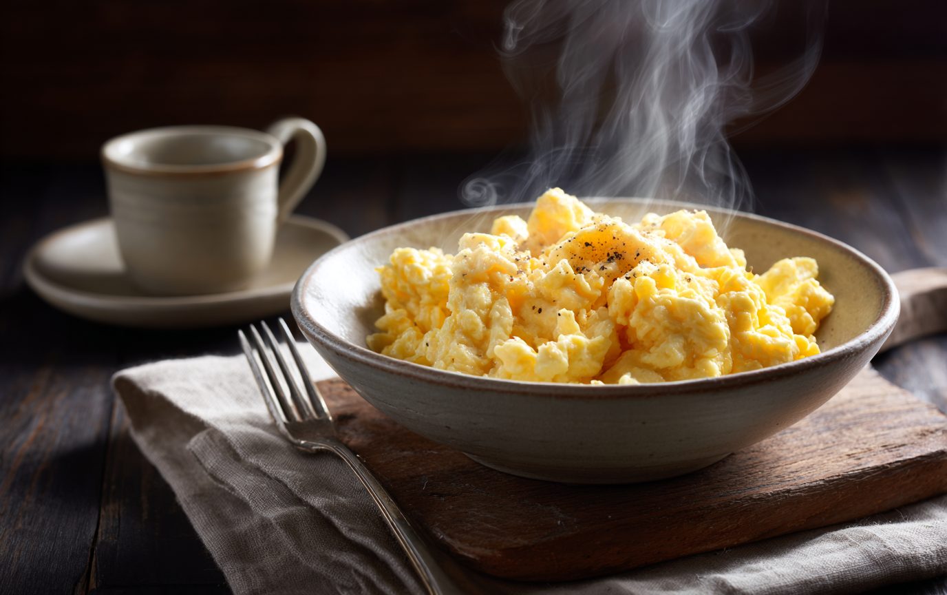 Quick Fluffy Scrambled Eggs - SoyRice Kitchen